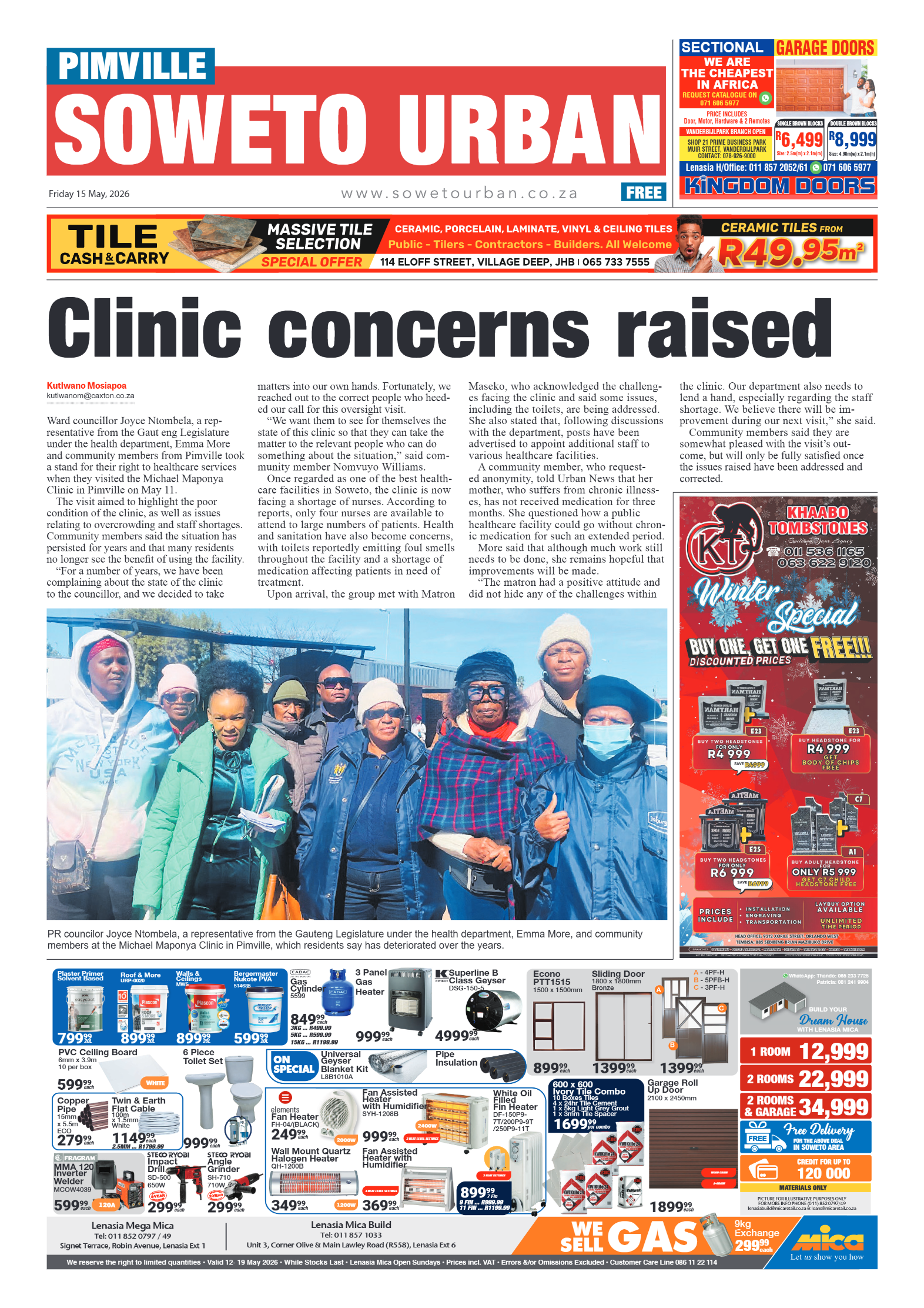 Pimville: 15 May 2026 | Soweto Urban