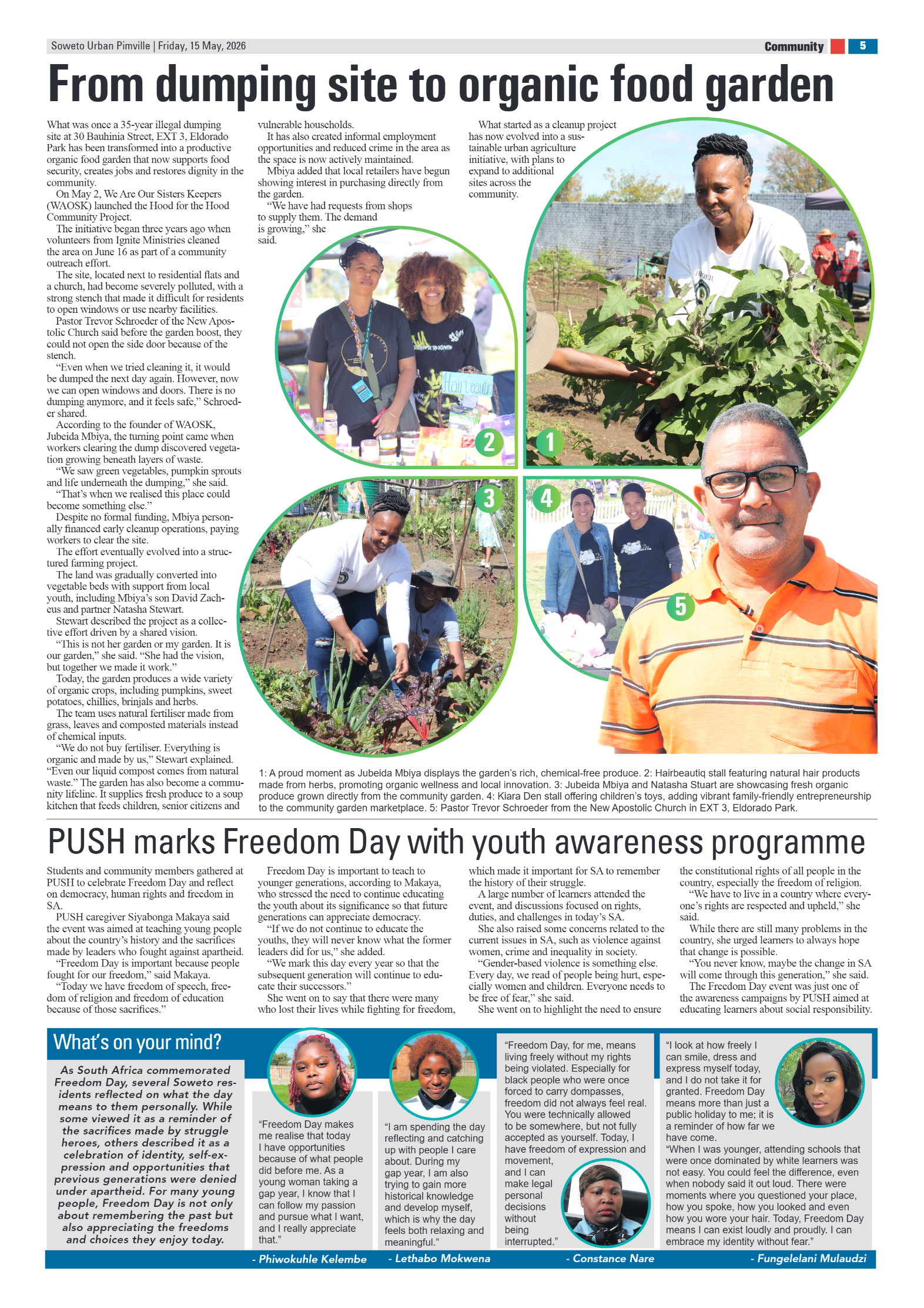 Pimville: 15 May 2026 | Soweto Urban